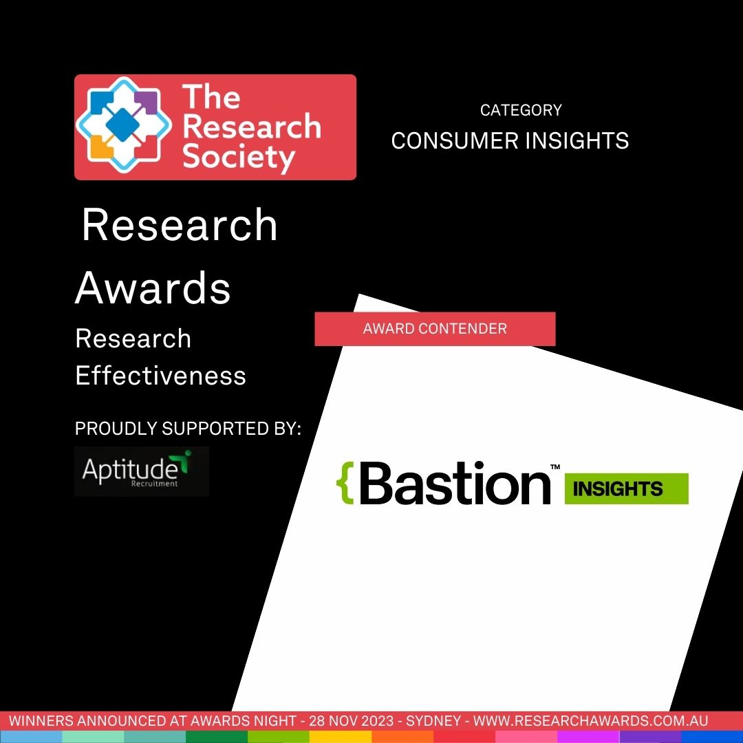 Our Insights team were nominated at this years' Research Awards - Bastion